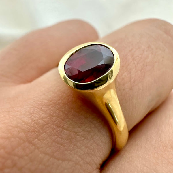 Handmade Ruby Signet Ring - Bijoux Jewellers